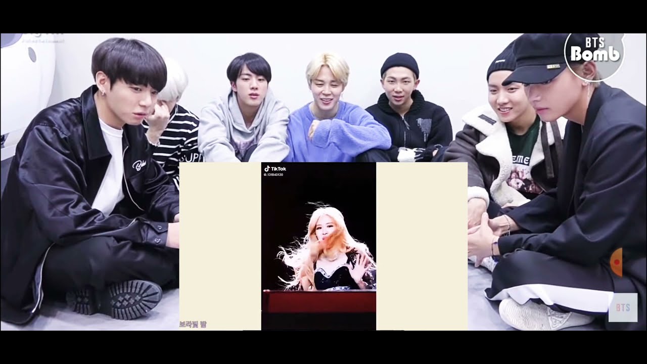 BTS reaction to Rose TikTok - YouTube