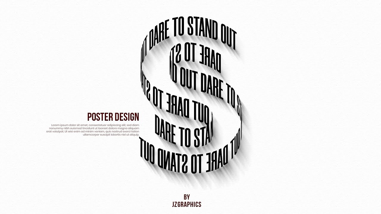 Simple Typography Poster in Illustrator | Typography Poster Design | JZ ...