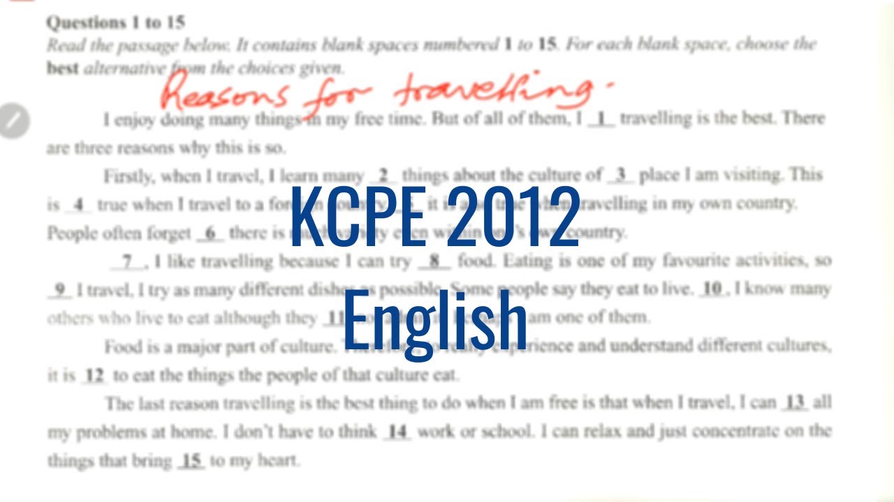 KCPE 2012 English Question 1 To 6 YouTube kcpe-2012-english-question-1-to-6-youtube