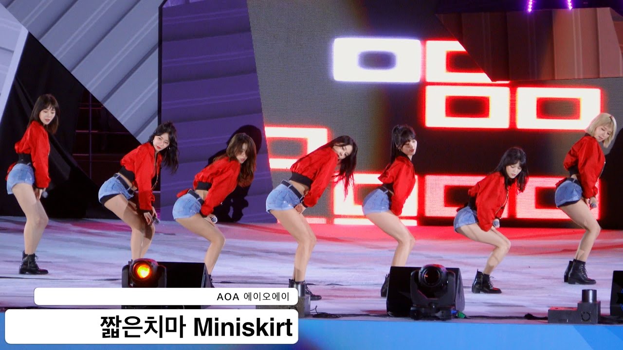 AOA 에이오에이[4K 직캠]짧은치마 Miniskirt@20161013 Rock Music - YouTube