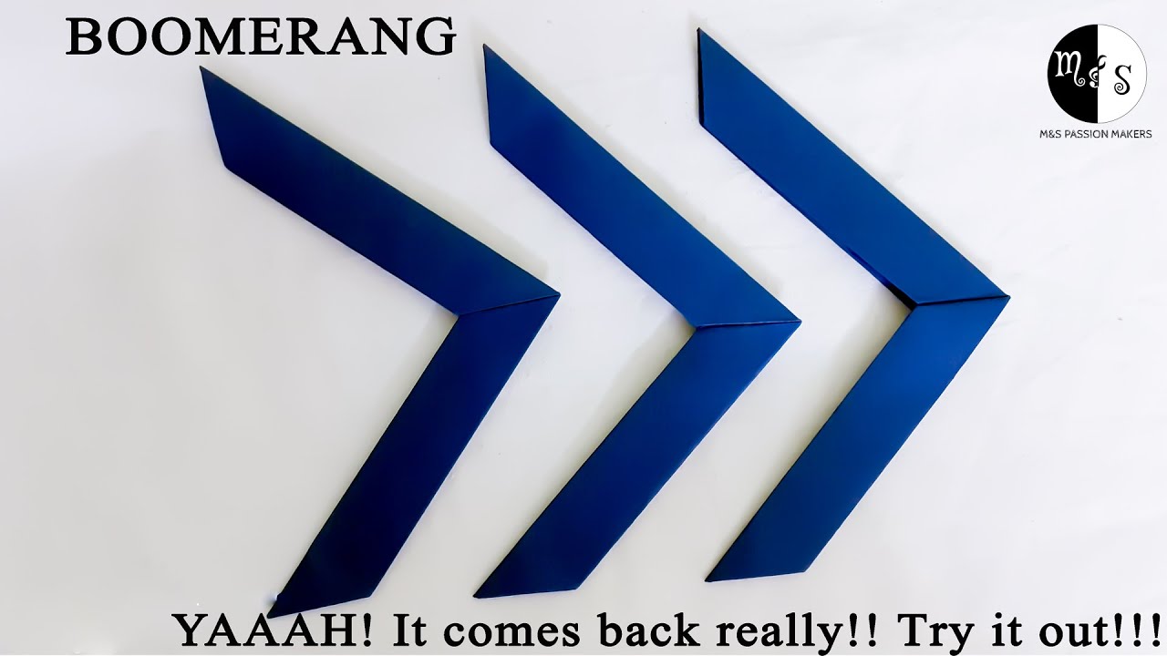 How to make origami boomerang | Paper Boomerang | Easy Boomerang that ...