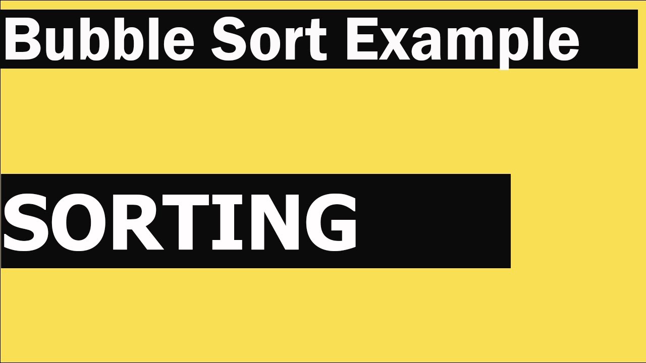 Bubble Sort in C Language | Example with code - YouTube