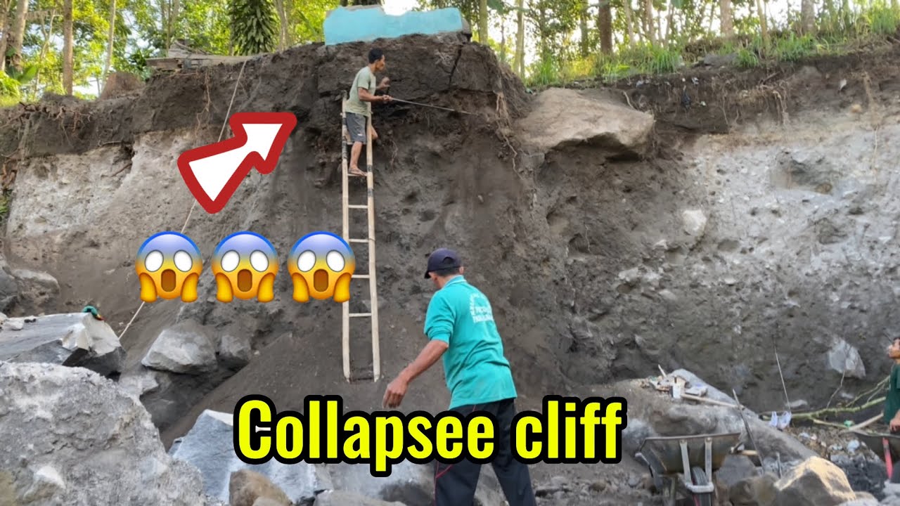 the sand cliff collapsed - YouTube