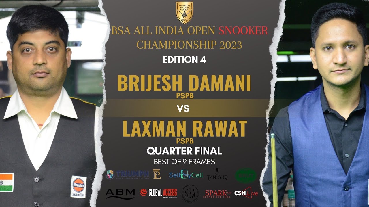 QUARTER FINAL - BRIJESH DAMANI (PSPB vs LAXMAN RAWAT (PSPB) - YouTube