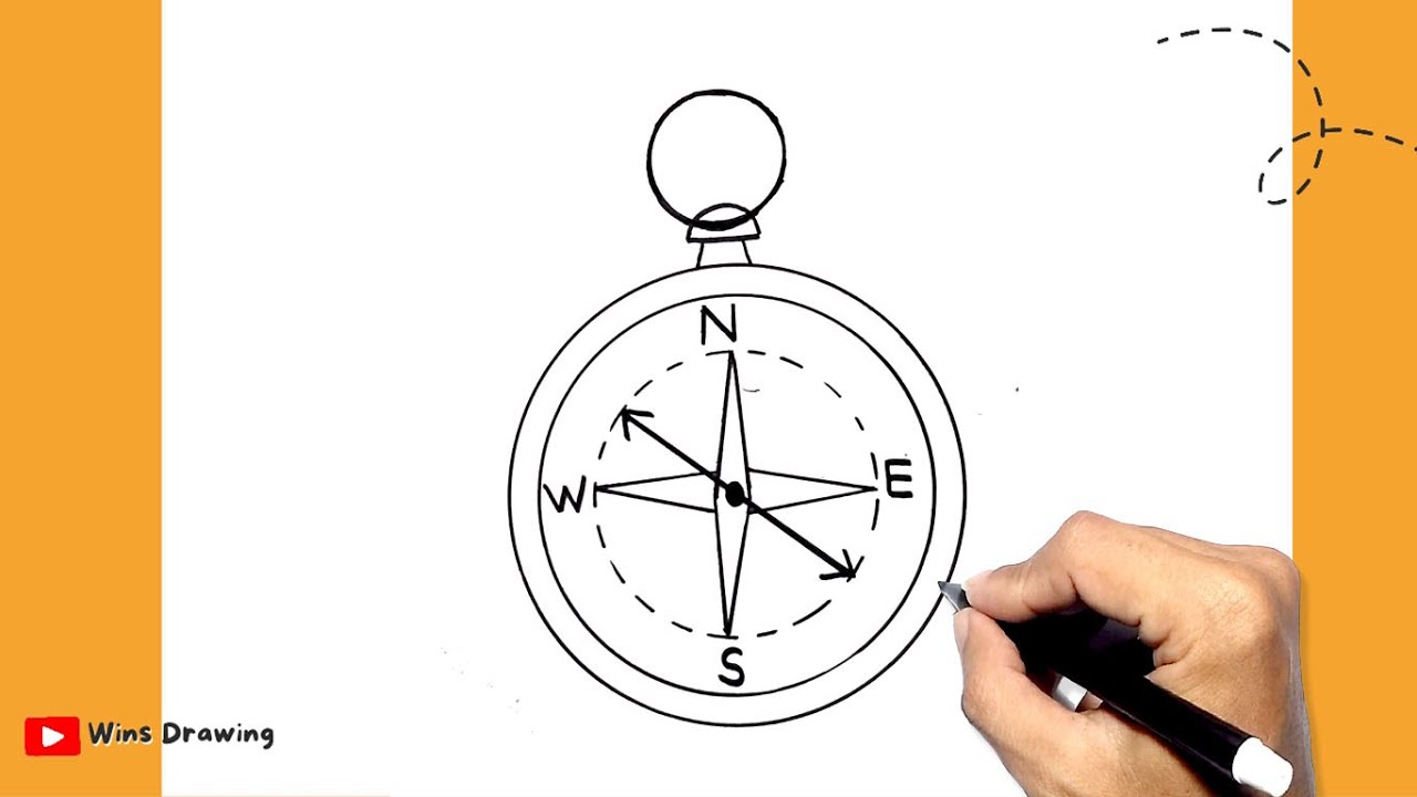 How to Draw Camping Compass Easy Drawing - YouTube