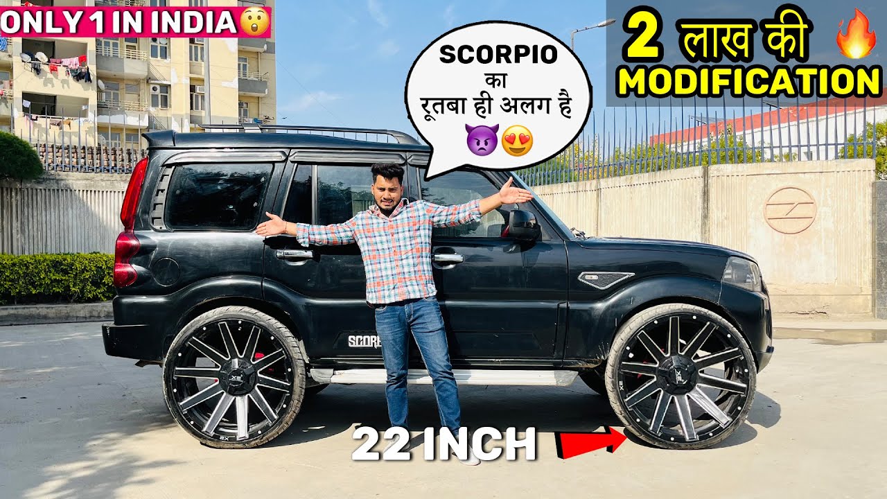 Scorpio 😱🔥इस Car का तो रुतबा ही अलग हे Z BLACK Scorpio 22 inch Alloy ...