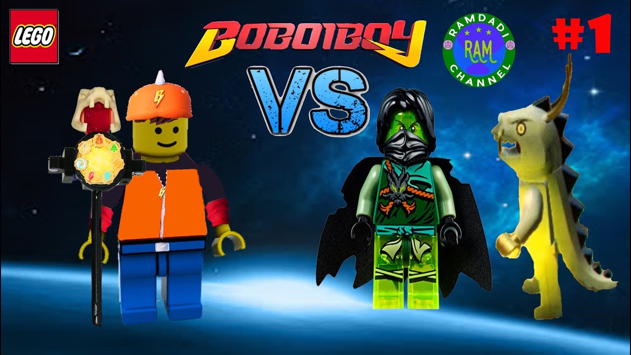 #1Seru ! Boboiboy Galaxy Lego Ninjago melawan mahluk naga hijau dan ...