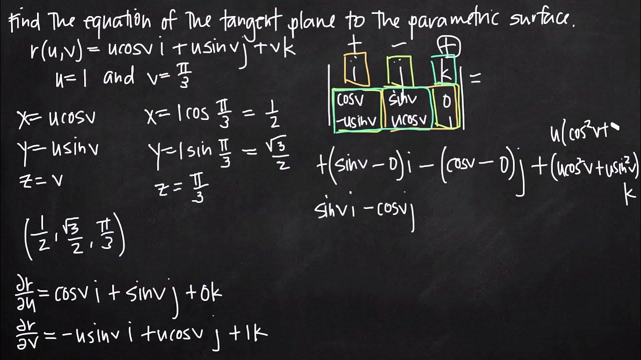 tangent plane to the parametric surface (KristaKingMath) - YouTube