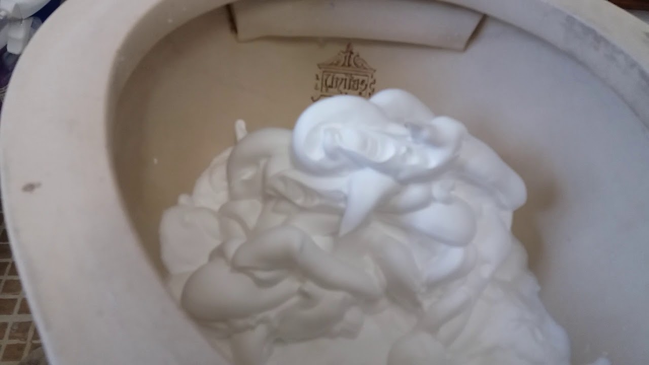 oddly satisfying, shaving foam flush!! - YouTube
