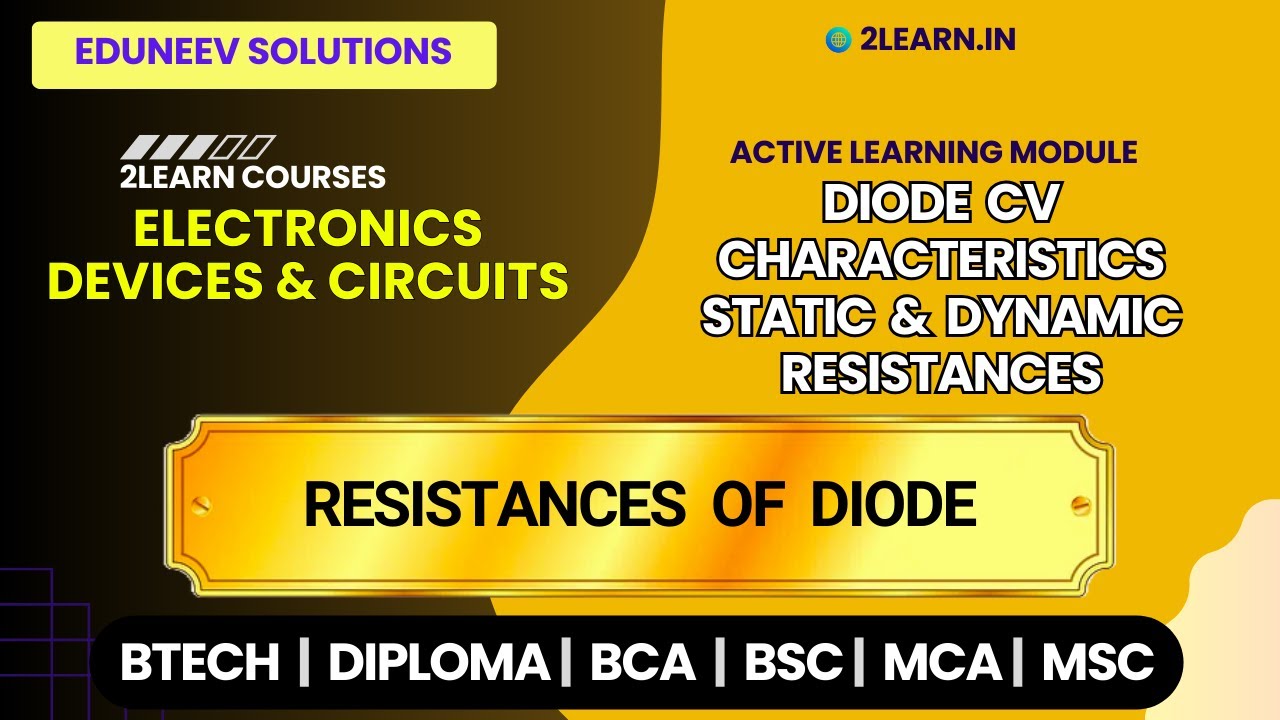 Diode CV Characteristics, Static and Dynamic Resistances | Static and ...