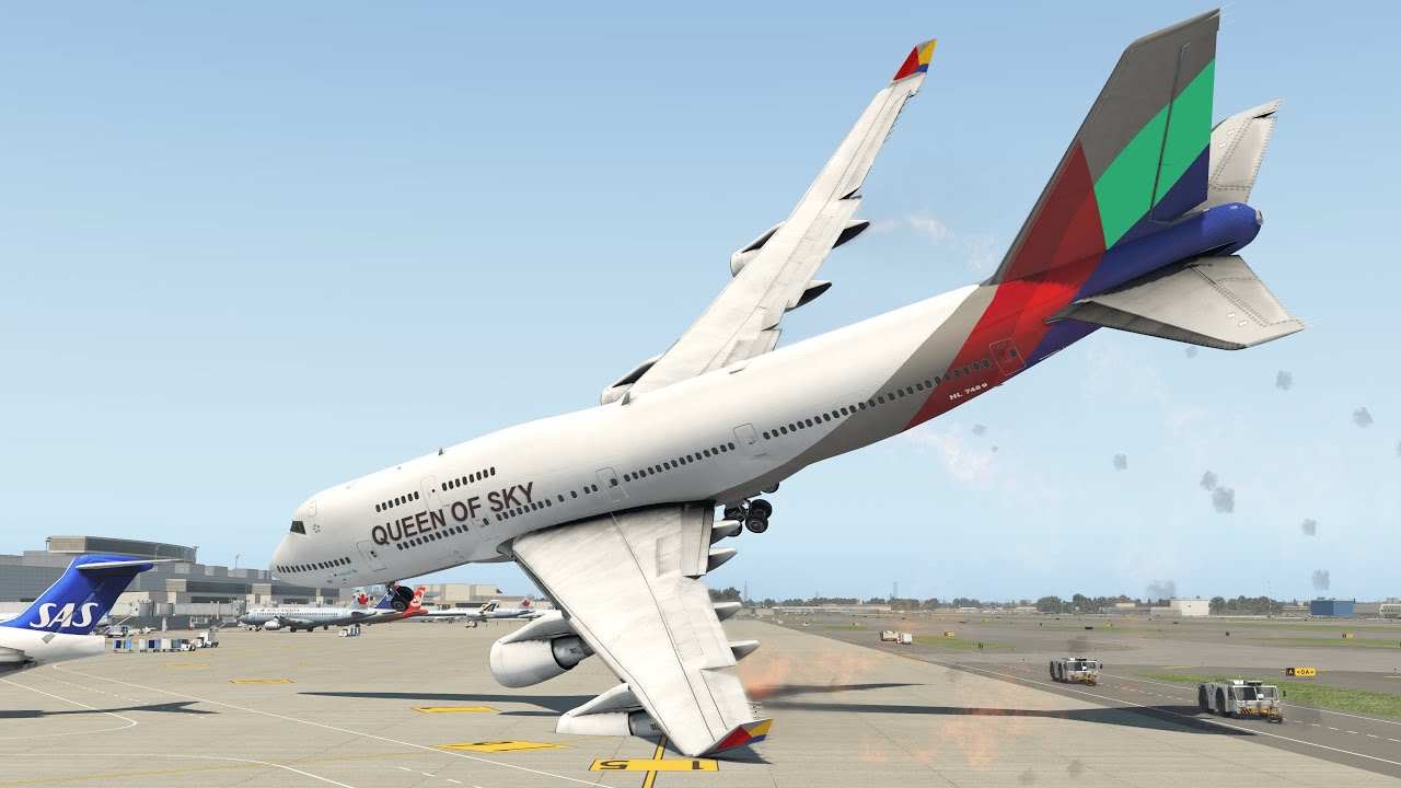 B747 Violent Emergency Landing After Pilot Got Too Drunk | XP11 - YouTube