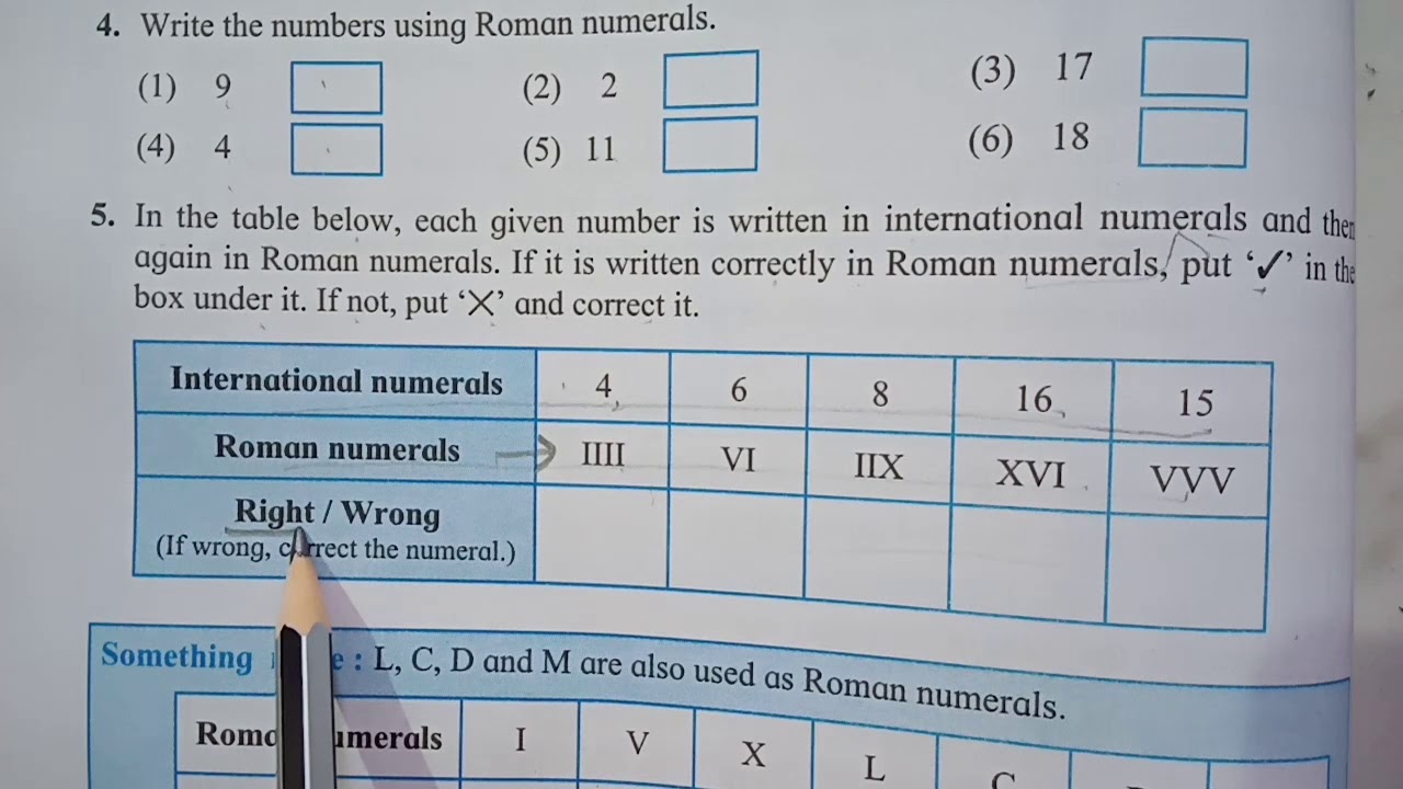 5th MATHEMATICS ROMAN NUMERALS - YouTube