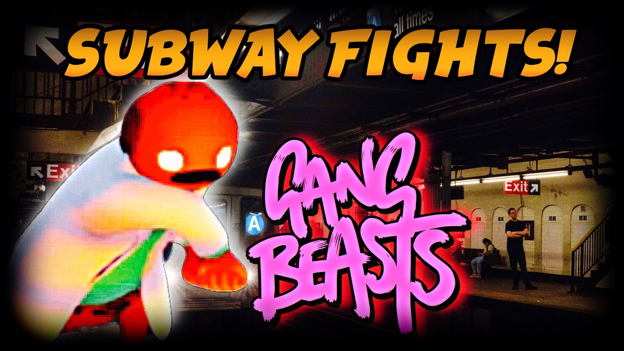 They got beat up on the train. Gang beasts NYC style subway fights ...
