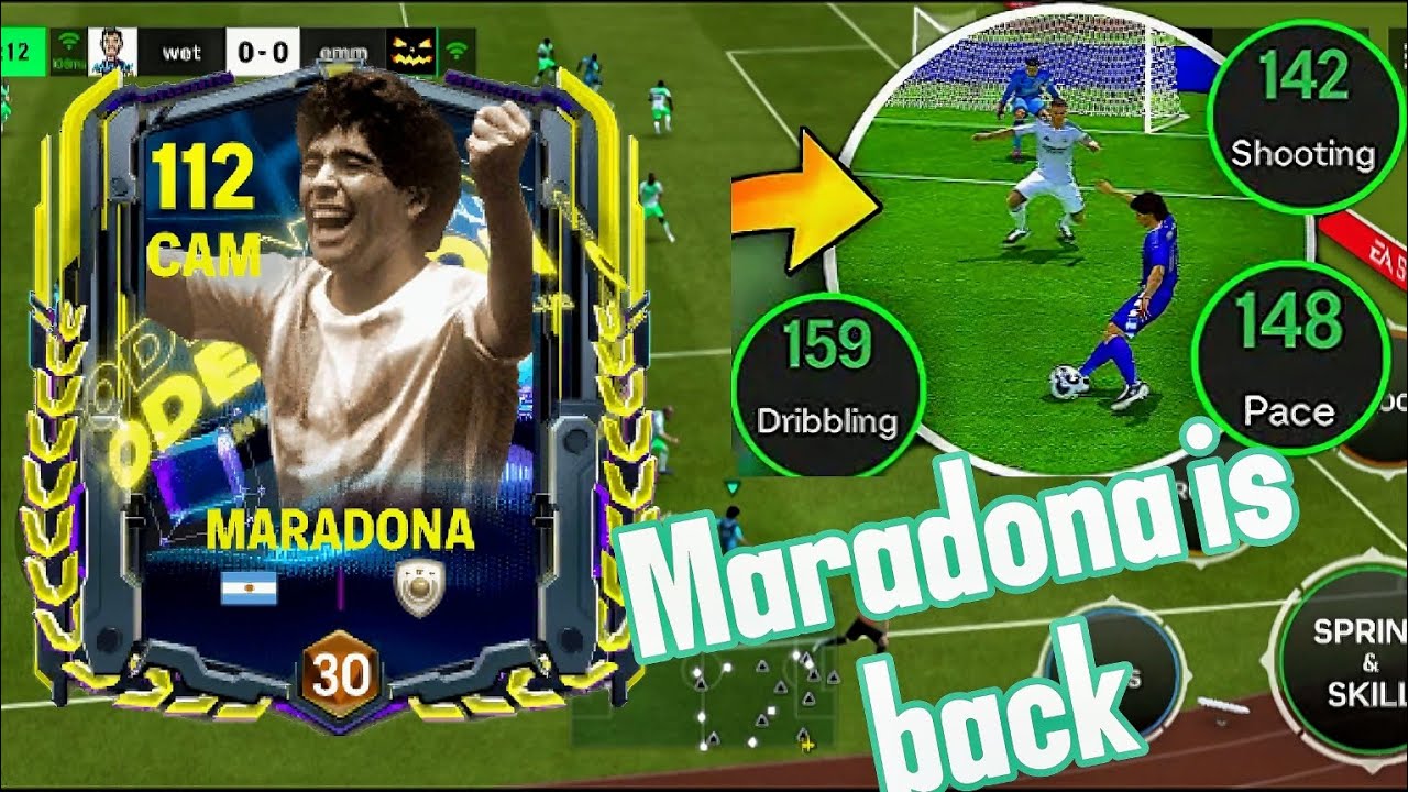 "BEST CAM IN FC MOBILE! 🔥 107 OVR NEON ICON MARADONA PLAYER REVIEW IN ...