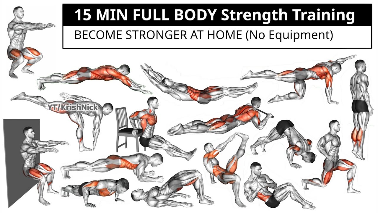 15 MIN FULL BODY Strength Training | BECOME STRONGER AT HOME (No ...