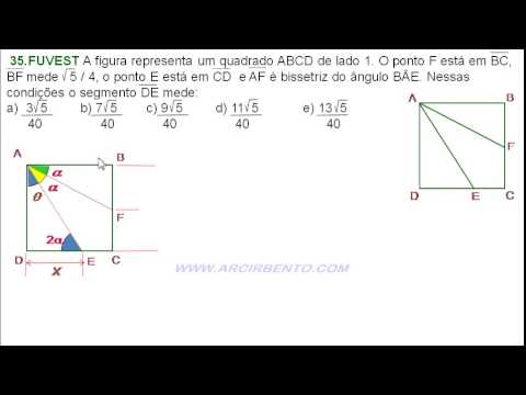40 Triângulo Retângulo, Arco duplo e Tangente Exercício 35 FUVEST - YouTube