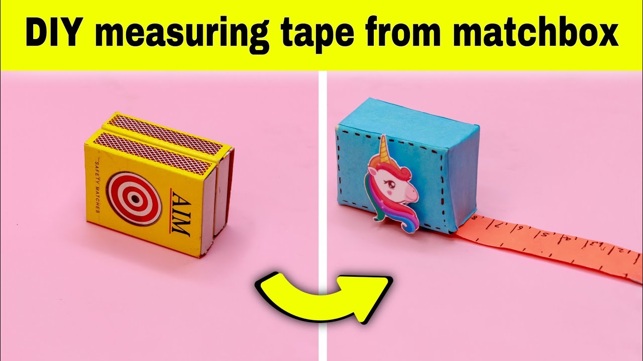 DIY Unicorn Measuring tape from matchbox || Matchbox craft ideas - YouTube