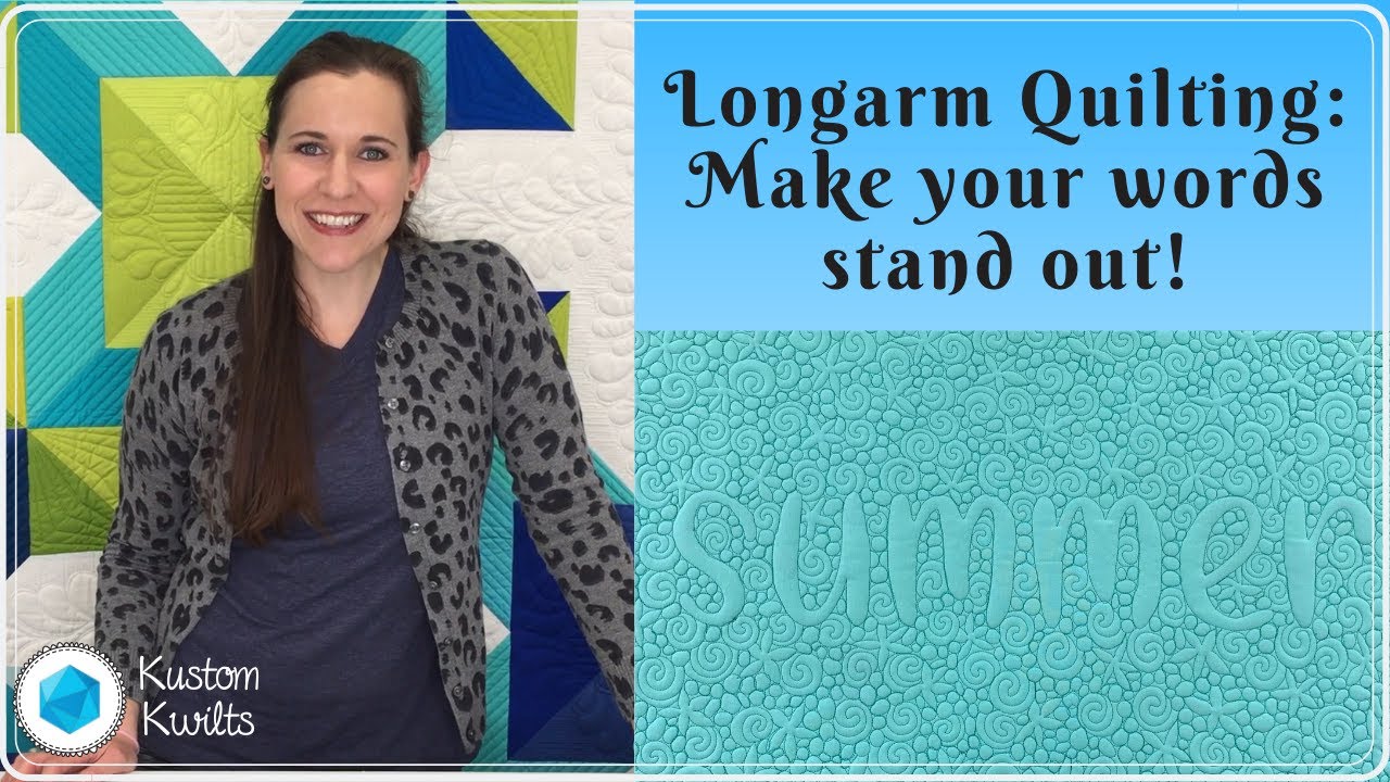 Longarm quilting tutorial with free motion quilting and text - Make ...
