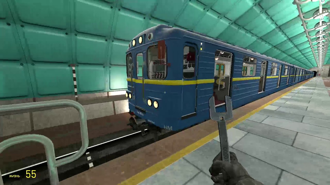Поездка на киевском ЕМА502 в Gmod Metrostroi - YouTube