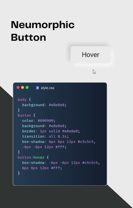 Elevate Your Design Neumorphic Button With Html And Css π»π¨ Youtube