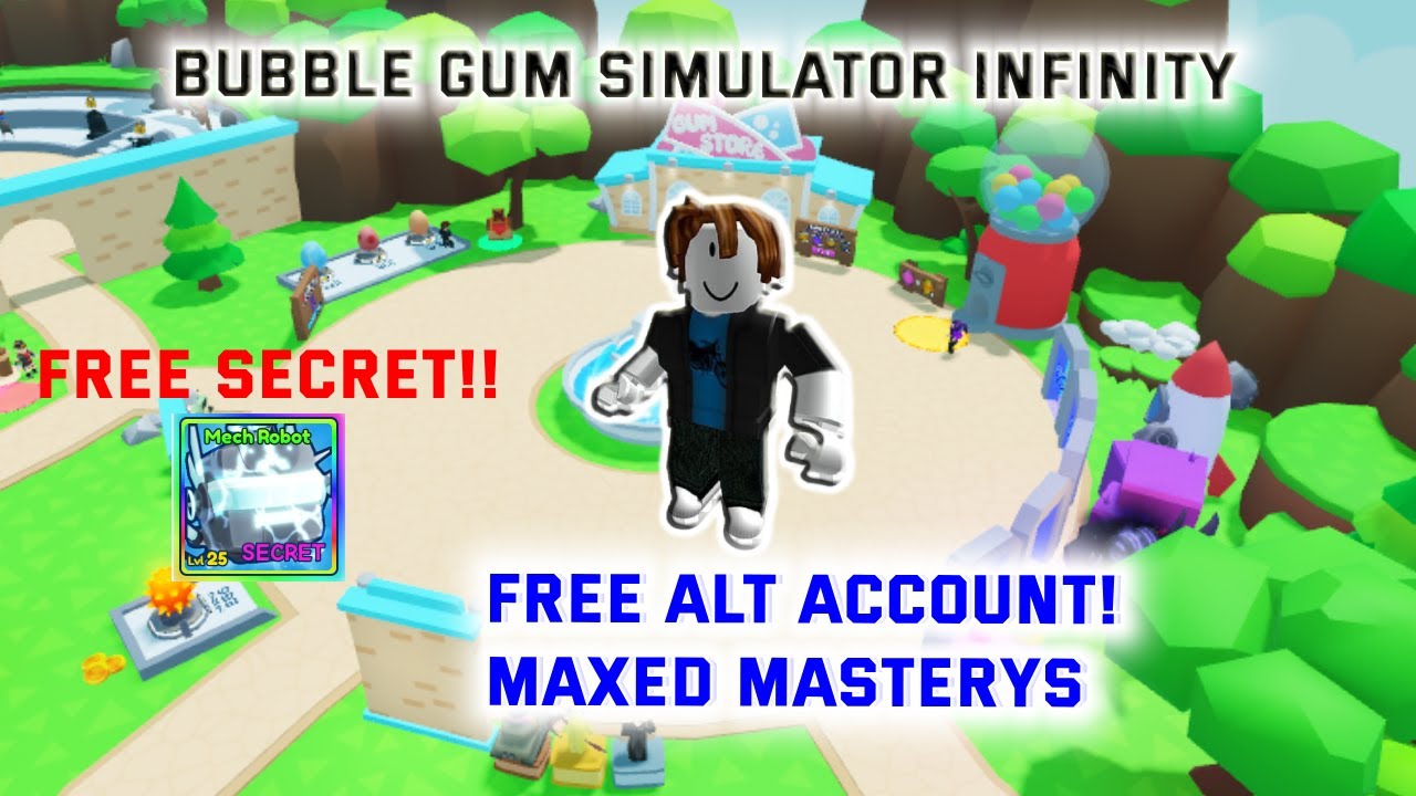 Bubble gum simulator infinity!!! FREE ACCOUNT AND SECRET PET!! - YouTube