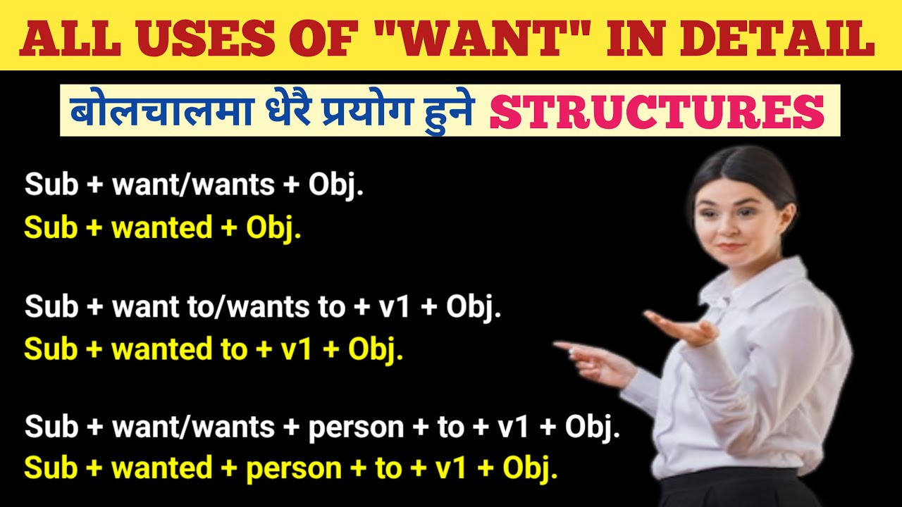 All Uses of Want in English || Want/wants & Wanted || Mostly Used ...