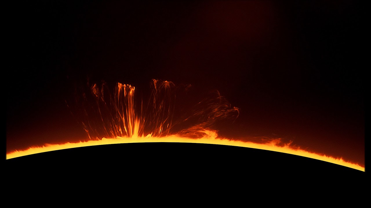 1 hr animation of post flare loops on the sun through my telescope ...