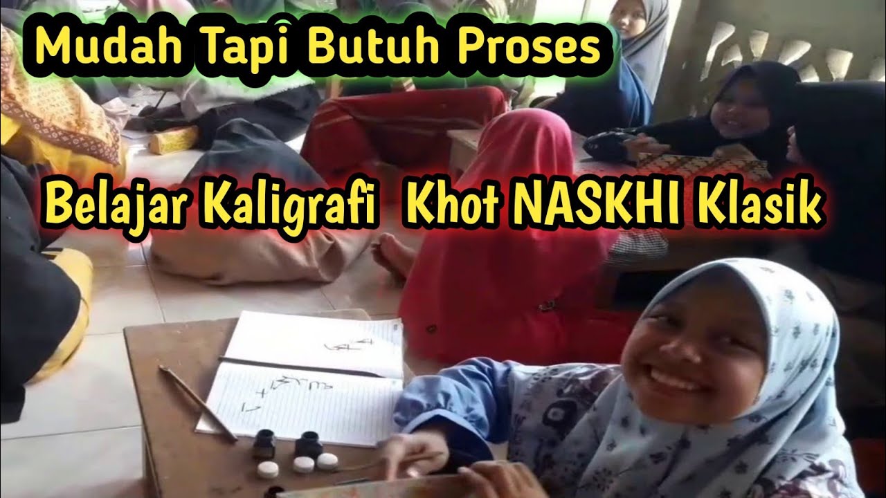 Belajar KALIGRAFI khot NASKHI Klasik , KHOIRUKUM MANTA'ALAMAL QURAN WA ...