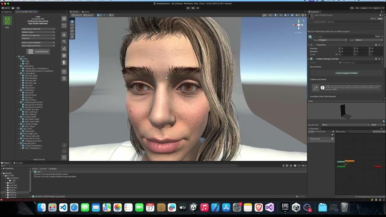 Unity Character Creator Models with Cloth and Hair Simulation - YouTube