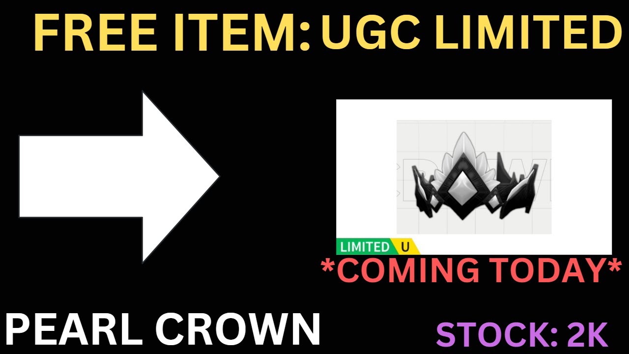 [FREE UGC LIMITED] HOW TO GET Pearl Crown IN ROBLOX. [1K STOCK] [FREE ...