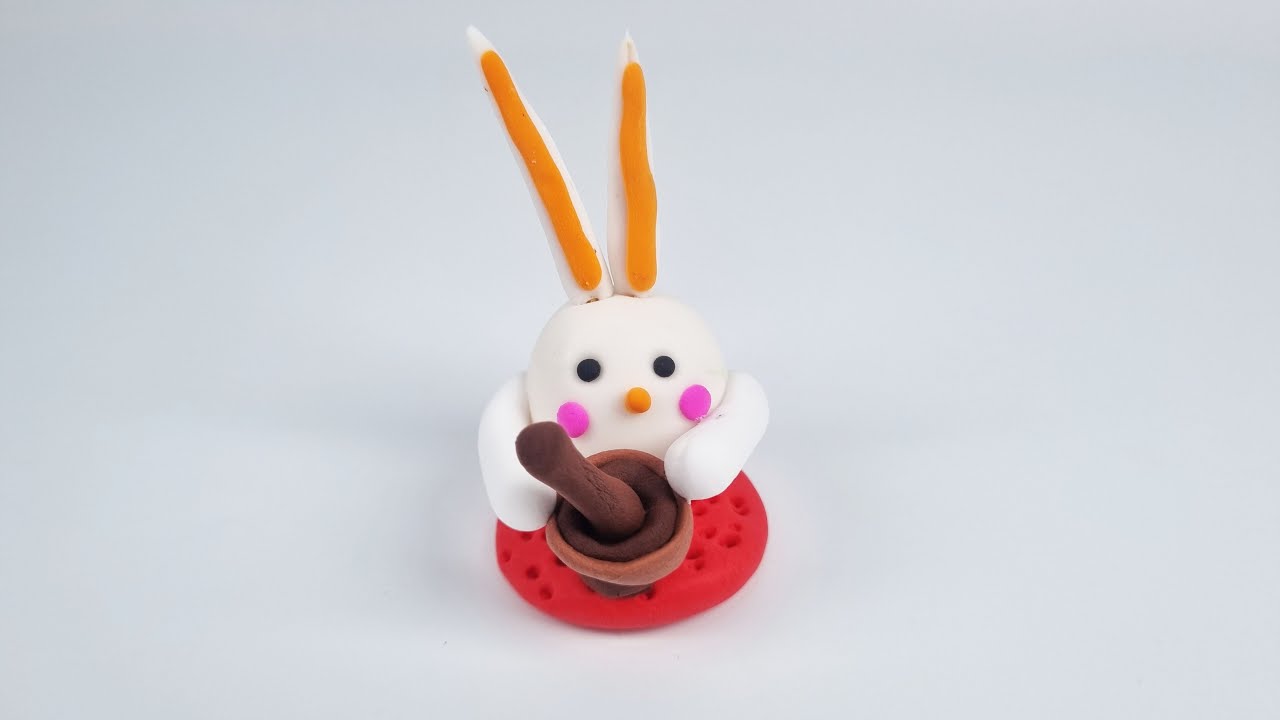 How to make clay rabbit easy ️ How to make rabbit with clay 😊 polymer ...