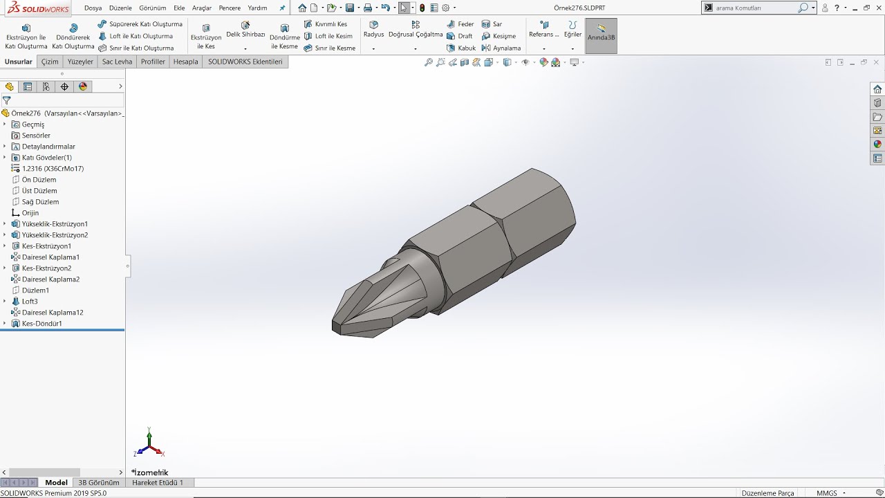 Yıldız Bits Matkap Ucu Tasarımı (star bits) #solidworks #drawing # ...