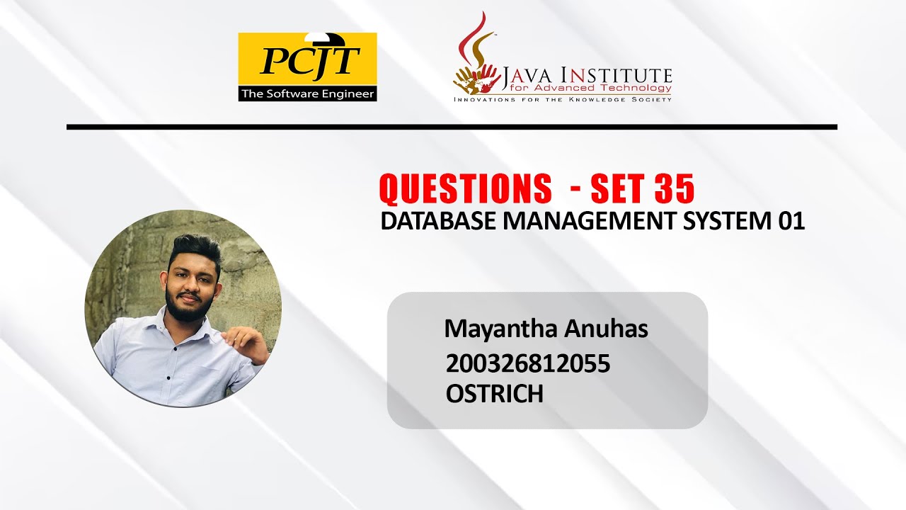 Question Set 35 | Database Management System | Java Institute - YouTube