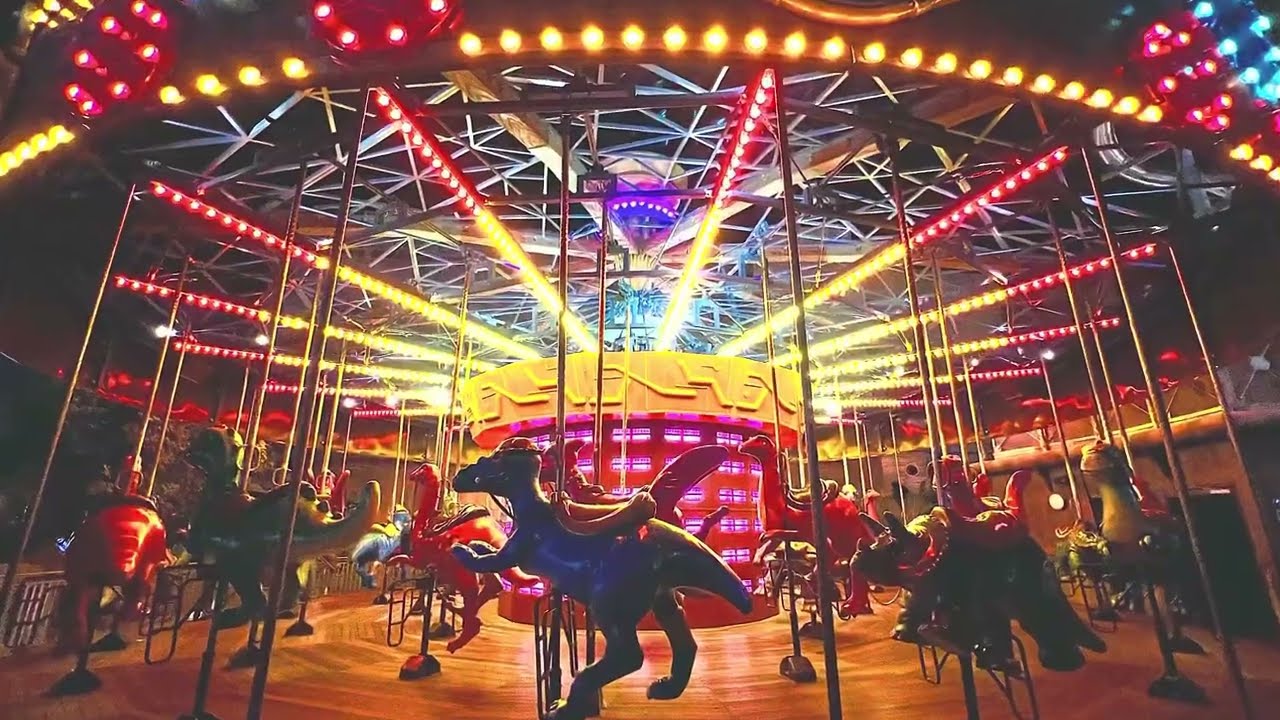 Dino Carousel at IMG World, Dubai - YouTube
