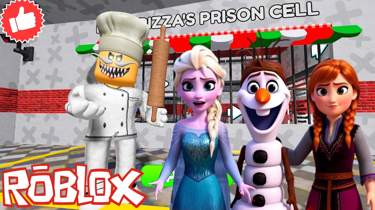 Frozen Elsa ESCAPE PAPA PIZZA'S PRISON RUN in Roblox - YouTube