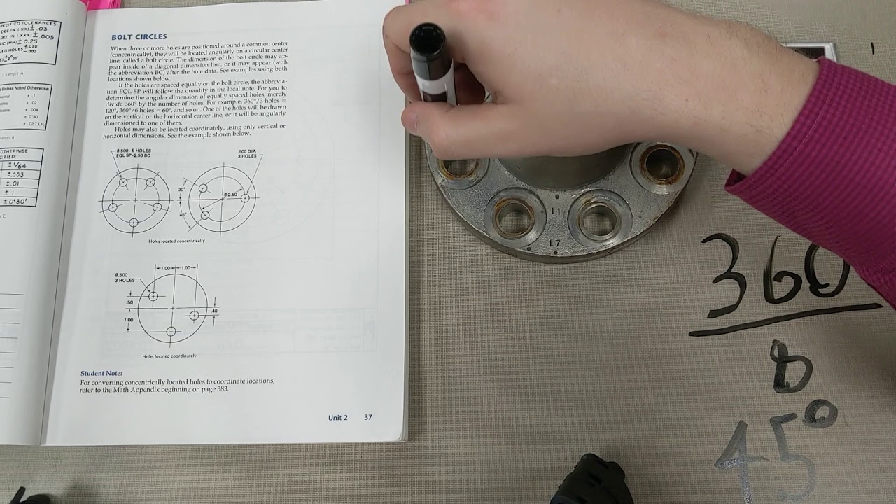 Blueprint Reading Bolt Circles - YouTube