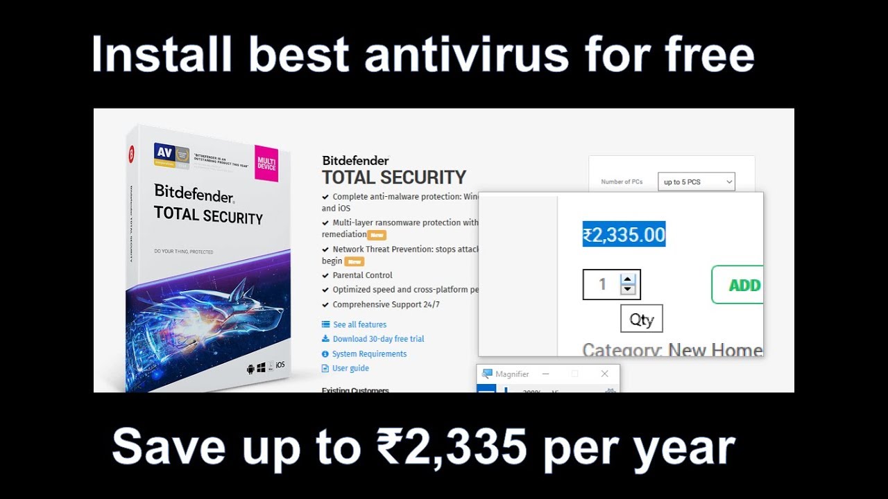 How to Install Bit defender total security(5 device) for free. [Save ...