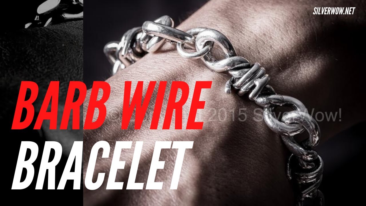 Barbed Wire Bracelet Bangle - Silver Barb Wire Design - YouTube