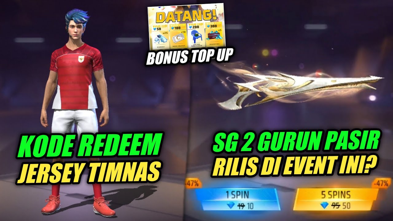SG 2 GURUN PASIR RILIS‼️KODE REDEEM FF TERBARU HARI INI | BONUS TOP UP ...