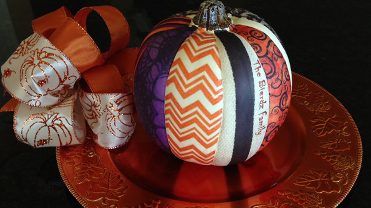 DIY Striped Pumpkin - YouTube