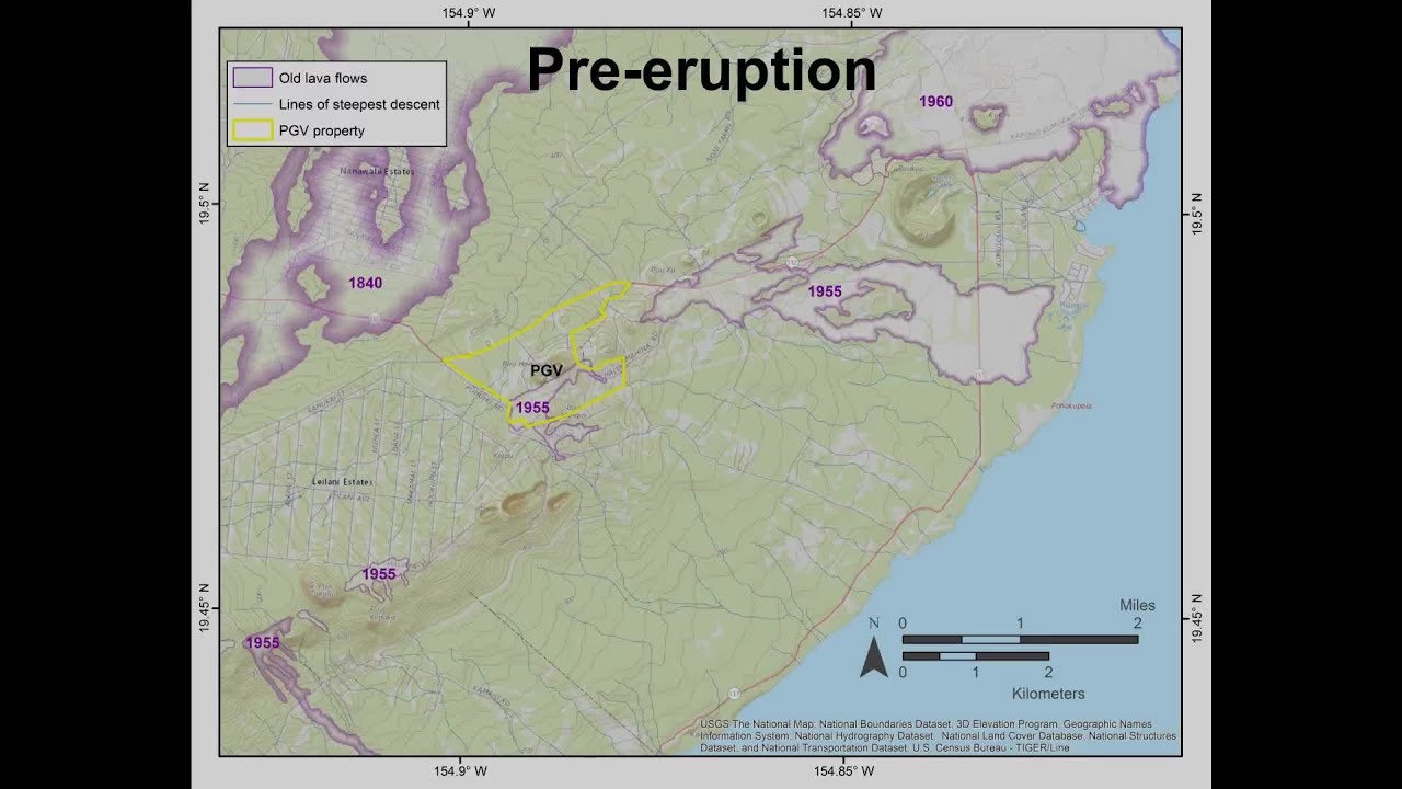 Timelapse of Kilauea's Lower East Rift Zone eruption lava flow maps ...