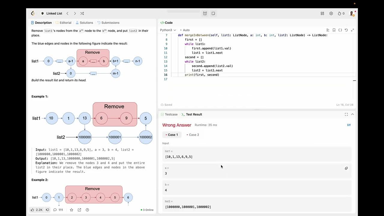 Merge In Between Linked Lists - YouTube