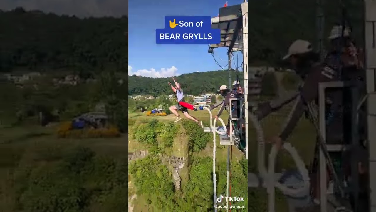 bear Grylls son at bungee Nepal - YouTube