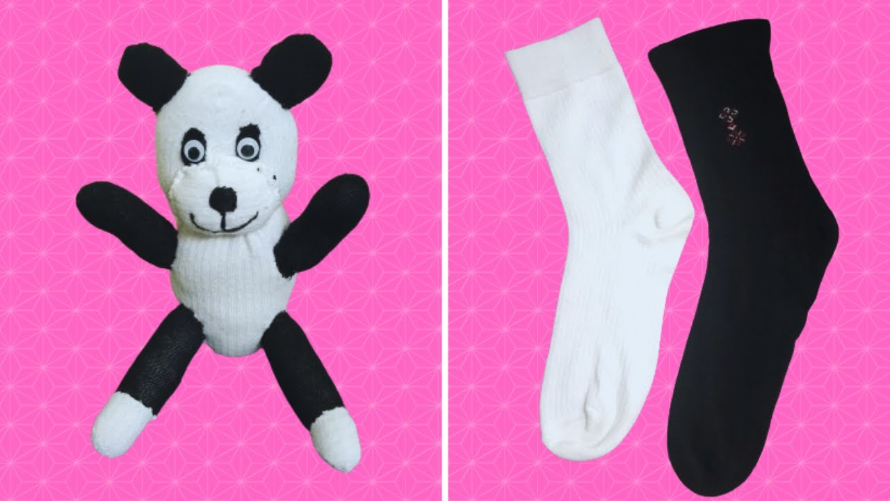 Making a sock toy PANDA 🐼 / Very Easy to Make😘/Sock Doll#handmade - YouTube