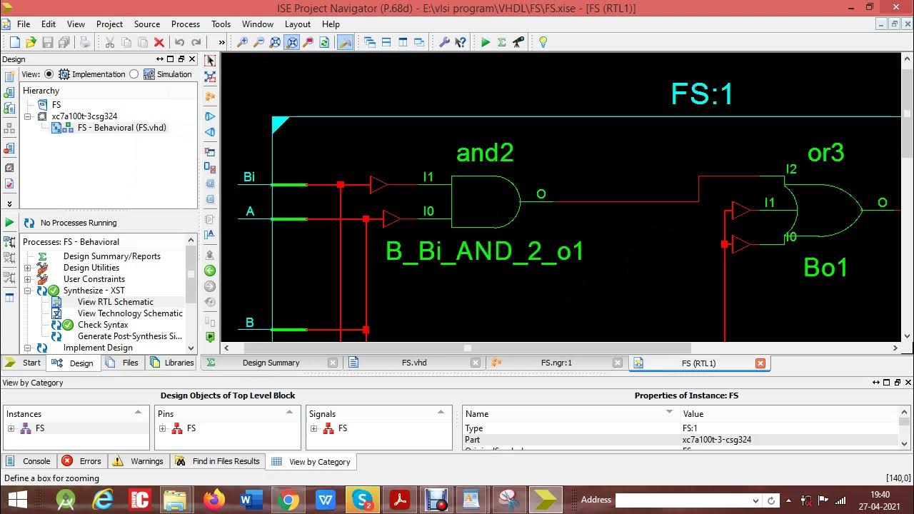 How to implement Full Subtractor using VHDL - YouTube