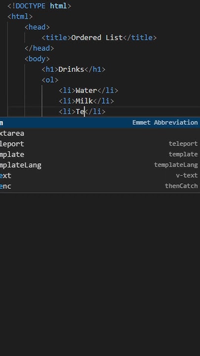 Ordered list #html #html5 #shortvideo#subscribe #trending #trendingshorts#shortsvideo#coding# # ...