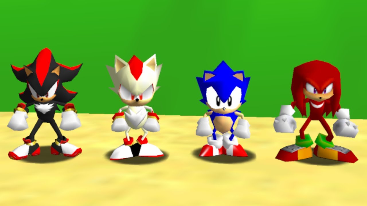 Sonic, Modern Shadow, Knuckles and Super Shadow in Mario 64 - Full Game ...