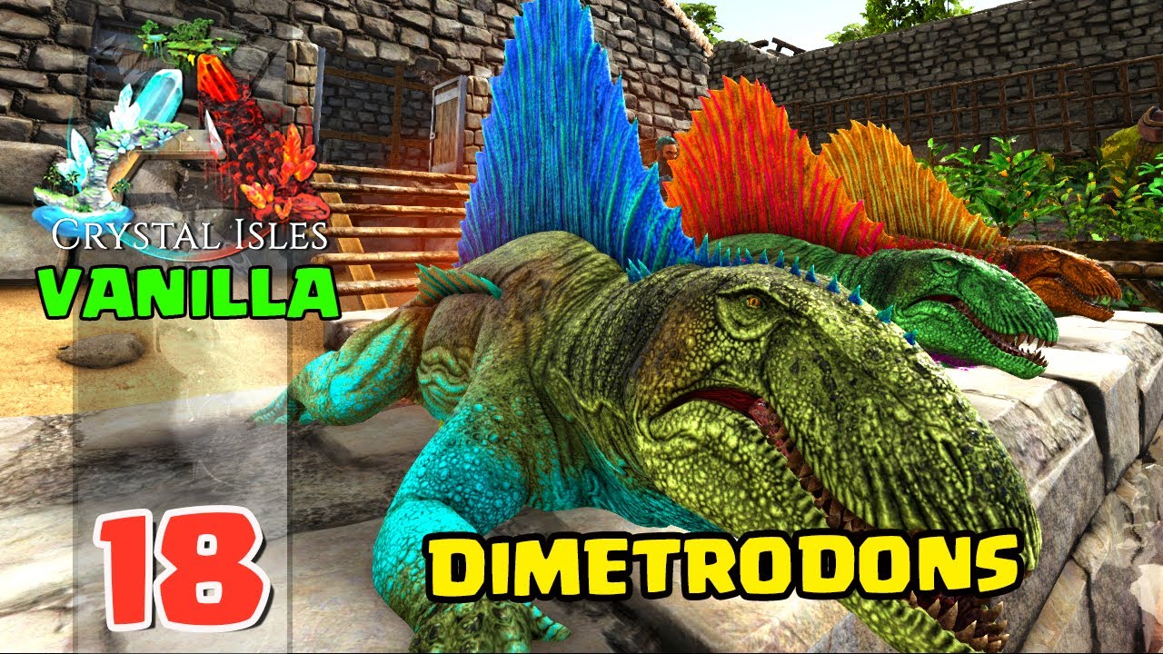 DOMANDO vários DIMETRODONS ! - ARK CRYSTAL ISLES VANILLA #18 - YouTube