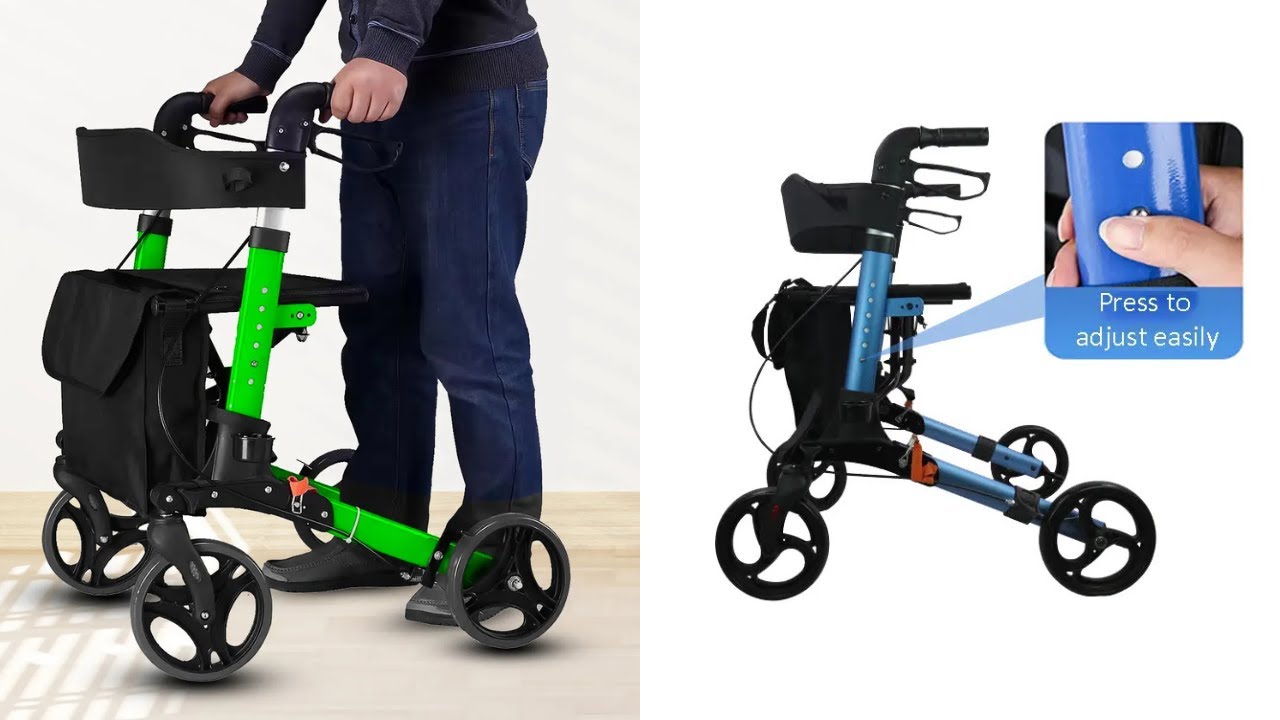 Adult Folding Walker Walking Frames Standard Adults Walkers and Rollators - YouTube
