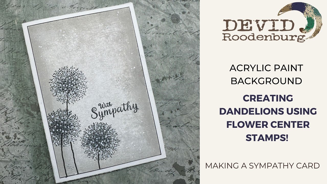 Sympathy card using flower center stamps - YouTube